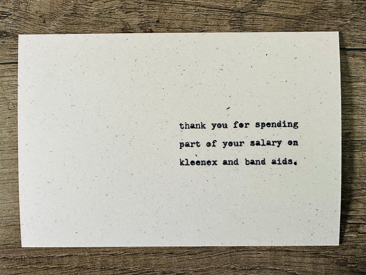 Thank a teacher and their paycheck card – melissa's damn cards